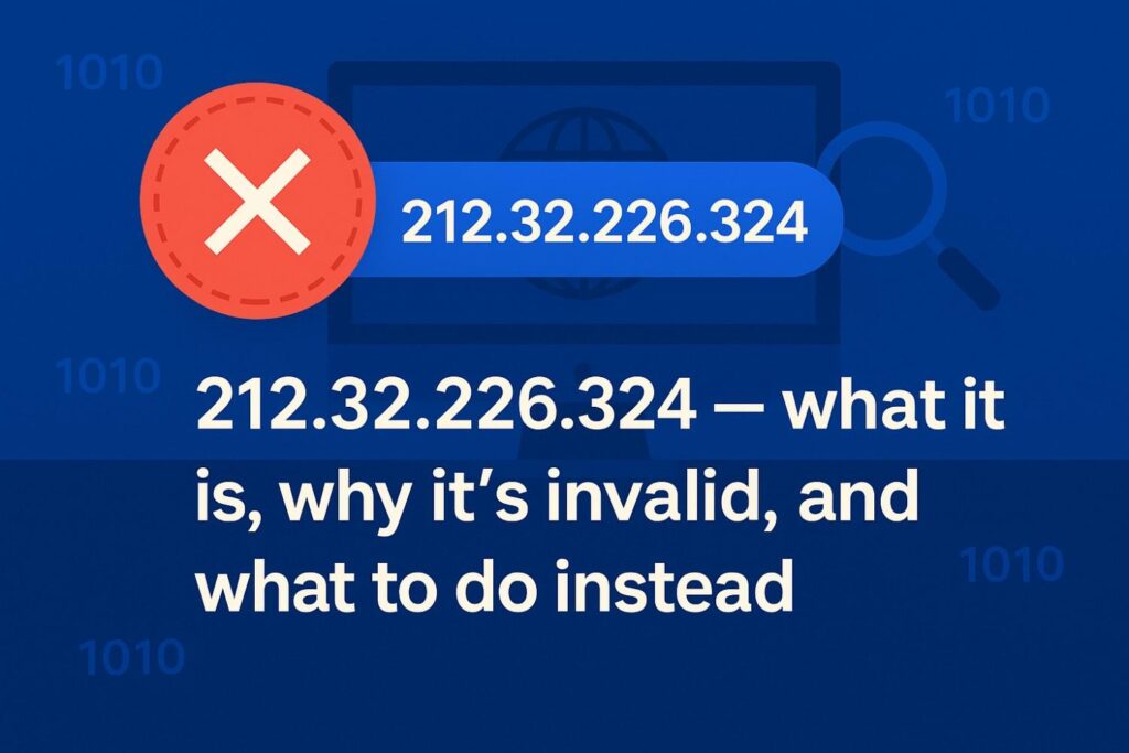 212.32.226.324 – Why This IP Is Invalid and How to Fix It
